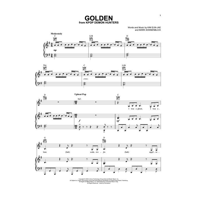 Partition GOLDEN KPop Demon Hunters - Planète Partitions